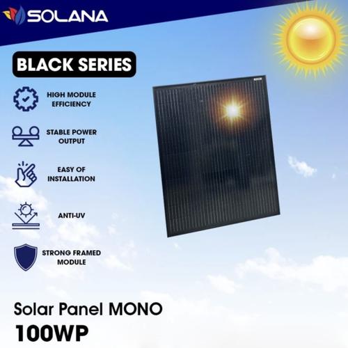 Jual SOLANA SOLAR PANEL MONO BLACK 100WP MODUL SOLAR CELL 100WATT HITAM ...