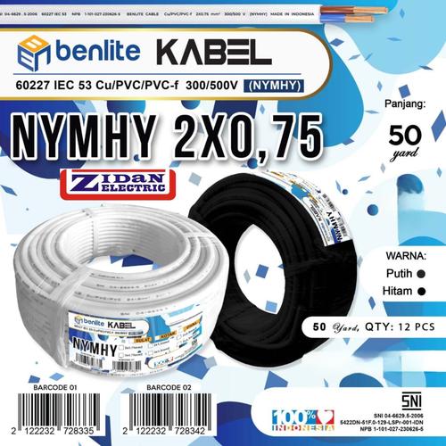 Jual Kabel Listrik NYM HYO 2x0,75 50M Serabut Tembaga SNI - Hitam ...