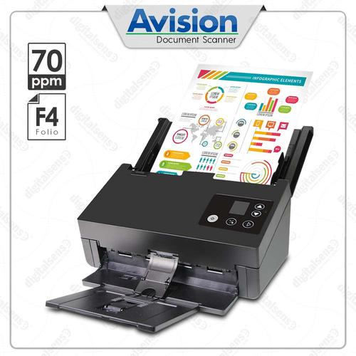 Promo Scanner Avision AD370- ADF- Ultrasonic- F4/Folio/Legal-70 Lembar ...