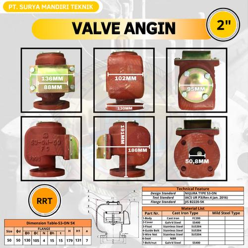 Jual VALVE ANGIN 2" KS-50 5K IMPORT (AIR VENT HEAD MARINE) - Kota ...