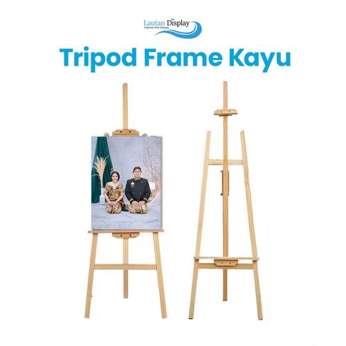 Jual Standing Frame Kayu Tripod Frame Kayu Jati Stand Bingkai Foto Kayu ...