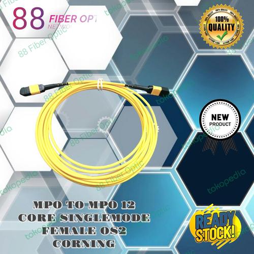 Jual MPO to MPO 12 Core OS2 Type B Singlemode Female 5 Meter Corning ...