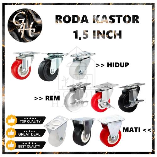 Jual Roda Troli PVC Nylon 1.5 Inch Hidup, Mati, Rem Roda Etalase Lemari ...