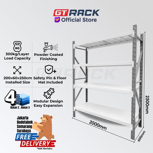 Promo RAK BESI 300KG 4 TINGKAT 2.5 METER - AYORACK RACK GUDANG SUSUN ...