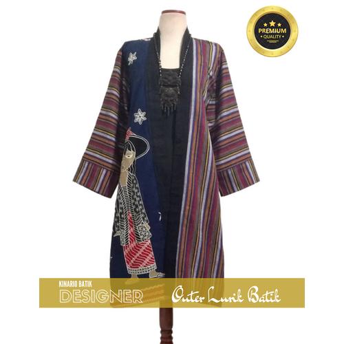 Jual Outer Batik Wanita Kinario Long-Kimono Batik Lurik Pedan asli ...