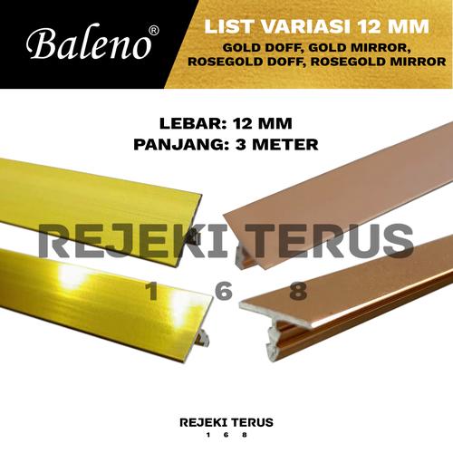 Jual List Lis T Variasi 12 mm Aluminium Edging GOLD ROSEGOLD MIRROR ...