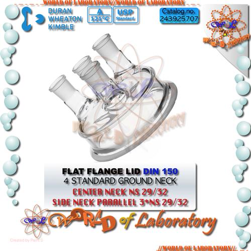 Jual DURAN Flat Flange Lid, 4 Necks (Parallel Side Neck 3x NS 29/32 ...