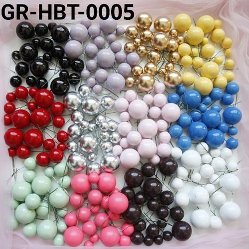 Jual GR-HBT-0005 Cake topper hiasan kue bola emas perak biru pink putih ...