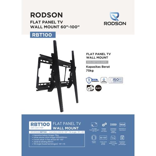 Promo Rodson RBT100 Bracket flat panel tv monitor wall mount 60" - 100 ...