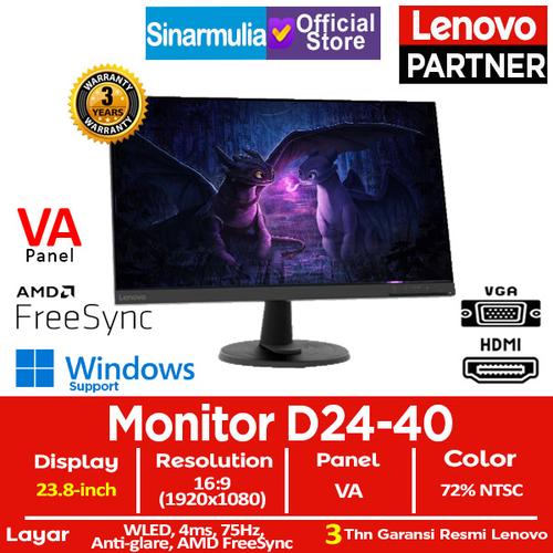 Promo Monitor Lenovo LED D24-40 23.8" VA 75Hz Low Blue Light Cicil 0% 3x - Jakarta Barat ...