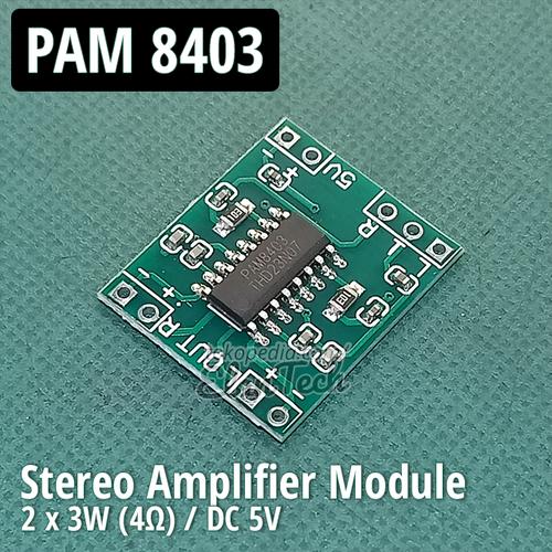 Jual Modul Amplifier PAM8403 2x3W Stereo 5V PAM 8403 Class D Elantech ...