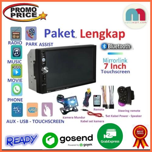 Jual Paket Lengkap Tape Mobil Double Din 7 Inch Kamera Mundur Remote ...