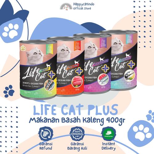 Jual Makanan Basah Wet Cat Food LIFE CAT PLUS Kaleng 400 GR ...