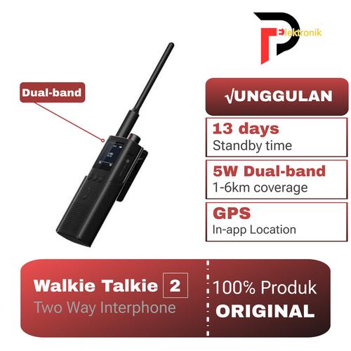 Jual Mi Smart Walkie Talkie 2 Interphone LCD HT WalkieTalkie Intercome ...