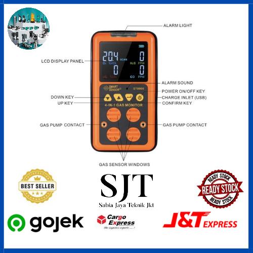 Jual Gas Detector Sertifikat Kalibrasi CO O2 H2S LEL Smart Sensor ...