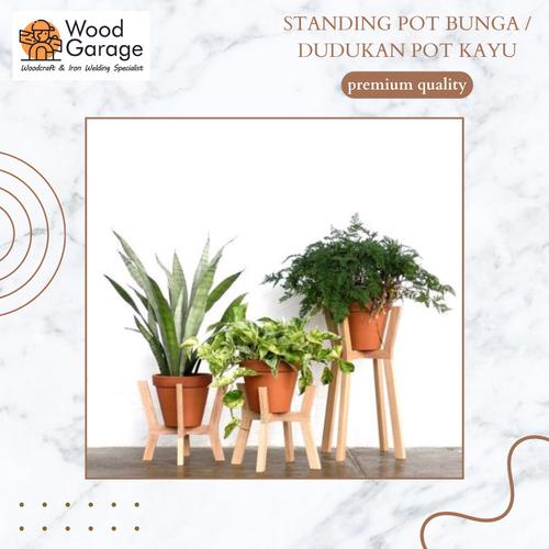 Jual Standing pot bunga tinggi 20 cm / dudukan pot kayu jati belanda ...