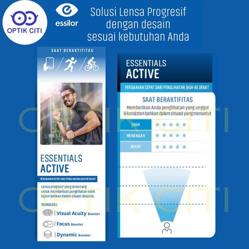 Jual Lensa Progresif Essilor Essentials Active Night Drive Original - 1 ...