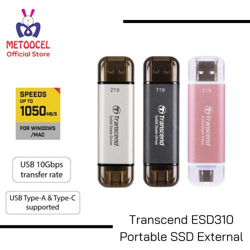 Promo Transcend ESD310 256GB Portable SSD External USB-C 3.0 256 gb ...