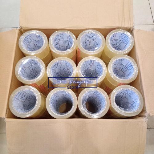 Jual Lakban Bening Coklat 2 inch 90 Yard Dus Besar 48mm x 90 Solasi Packing - Bening - Kota ...