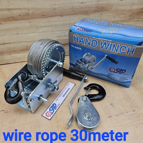 Jual hand winch 2000lbs katrol manual dua arah 1000kg pulley 1ton ...