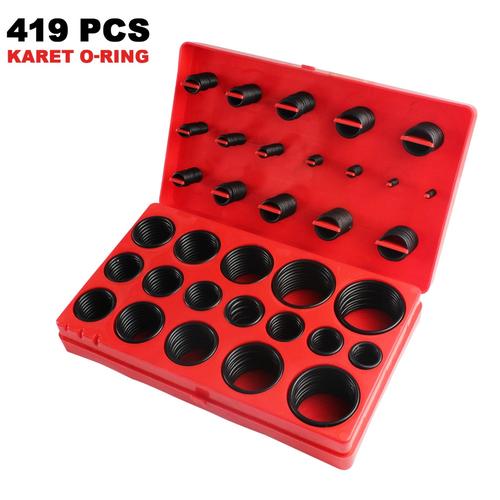Jual O-Ring Oring Seal Kit Set Rubber Karet 419 pcs + free box merah ...