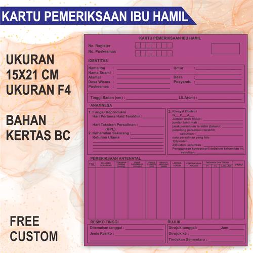 Jual KARTU PEMERIKSAAN IBU HAMIL (UKURAN BESAR) - pink, UKURAN A5 - Kab ...