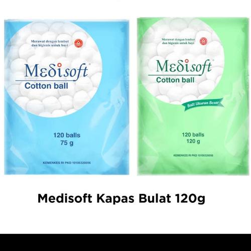Jual Medisoft Cotton Balls Kapas Bulat Bola Kapas Bayi 120 balls 75 gr ...