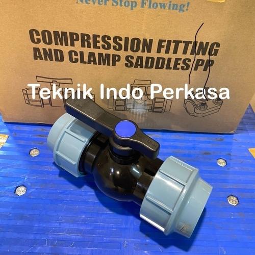 Jual OKUMA Ball valve HDPE compression 2" inch / stop kran hdpe 63mm ...