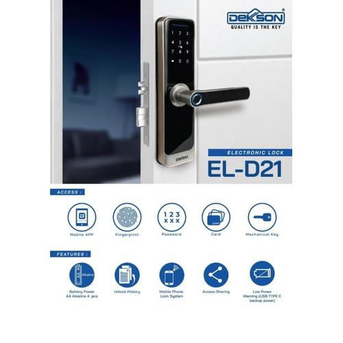 Jual ELECTRONIC LOCK DEKKSON EL D21 Black / Kunci digital smart lock ...