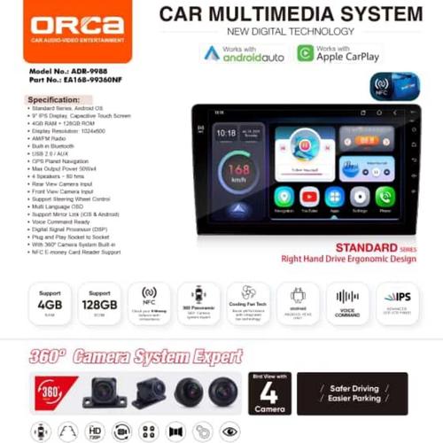 Jual AUDIOCUPU / Head Unit Android Orca NFC+Cam 360 / Orca 4/128 Orca 9 ...