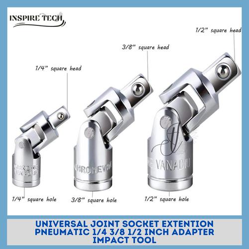 Jual Universal Joint Angle Extension Bar Socket Adapter Manual 1/4 3/8 ...