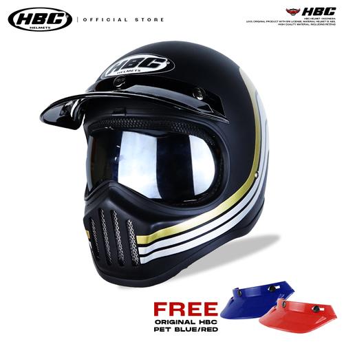 Jual Helm HBC Cakil Pet Inner Visor LIVE TO RACE - HITAM GOLD, CLEAR ...