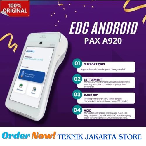 Jual Mesin Printer Androit EDC pax SPBU A920 - Jakarta Barat - TEKNIK JAKARTA STORE | Tokopedia