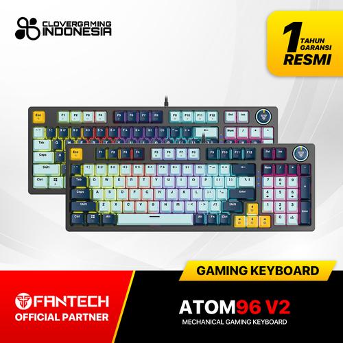 Jual Fantech Atom96 / Atom 96 V2 Mizu Edition Mechanical Gaming Keyboard - Sky Blue, Blue Switch ...