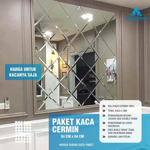 Jual Kaca Moulding Ukuran 84CM x 84CM / Set Cermin Dekorasi Ruangan ...