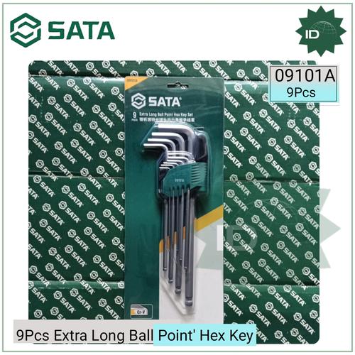 Promo KUNCI L SATA 09101A 9PC EXTRA LONG BALL POINT HEX KEY SET (METRIC ...