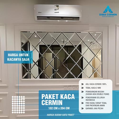 Jual Paket Kaca Cermin Molding Ukuran 1 M x 2 M / Dekorasi Dinding ...