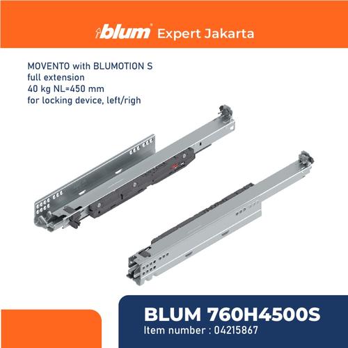 Jual BLUM REL LACI MOVENTO RUNER BLUMOTION 40KG 450MM EXT FOR LOCK ...