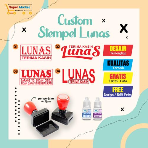 Jual CETAK STEMPEL LUNAS / STEMPEL FLASH CUSTOM STEMPEL SEKOLAH TOKO ...