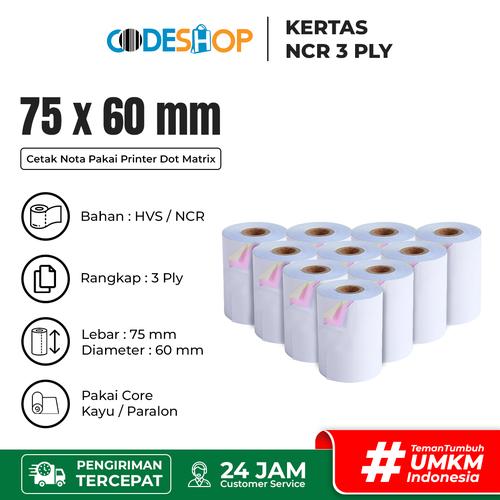 Jual Slop Kertas NCR 75x60mm Rangkap 3 Printer Kasir Kassen Iware ...