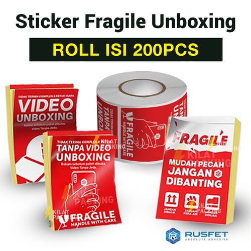 Promo Sticker Fragile Unboxing Awas Pecah Label Paket Olshop Roll ...