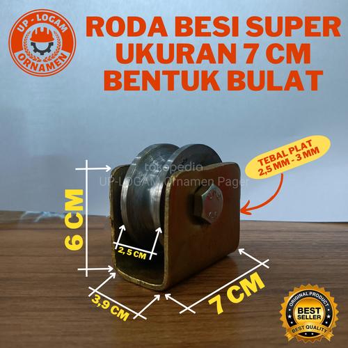 Jual Roda Pagar Besi AS Ukuran 7 Cm Bentuk Bulat roda pintu gerbang ...