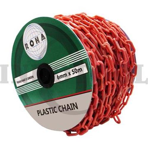 Promo RANTAI PLASTIK, CONE CHAIN RED 6mm x 50M / PLASTIC CHAIN RED ROHA ...