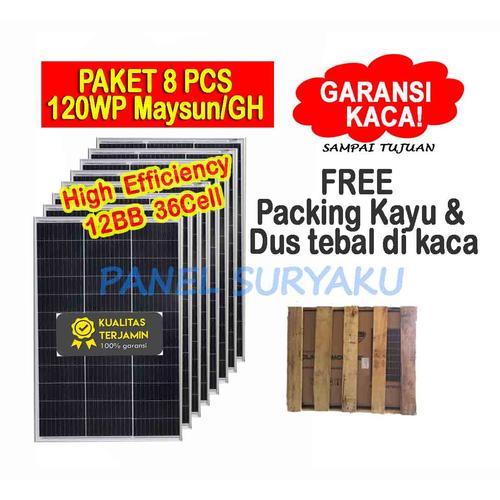 Jual Paket 8pcs Solar Panel Surya 120wp Mono FREE Packing Kayu ...