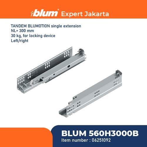 Jual BLUM REL LACI TANDEM BLUMOTION FULL EXT 30KG L=300MM FOR LOCK ...