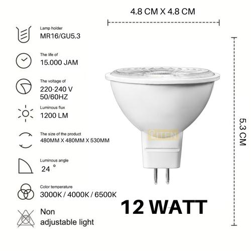 Promo Lampu Halogen LED COB 12w 12 Watt MR16 GU5.3 Bulb Murah Tusuk ...