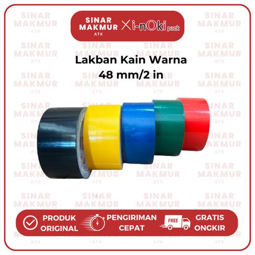Jual Lakban Kain/Jilid/Cloth Tape 48mm Hitam dan Warna Inoki (Karton ...
