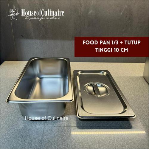 Jual Food Pan Stainless 1/3 Tinggi 10 cm + Tutup Gastronom Pan - Kota ...
