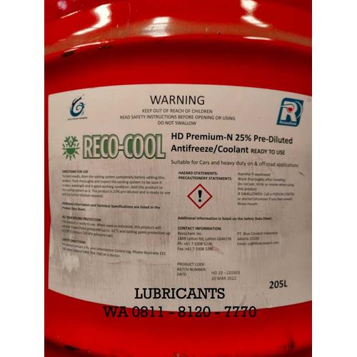 Jual Air Radiator Coolant Reco-Cool HD Premium-N 25% (Drum 205Lt) - Kab ...