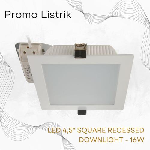 Jual NEROLIGHT Lampu Plafon LED 4,5 Inch Square Recessed Downlight - 16W - Super Daylight ...